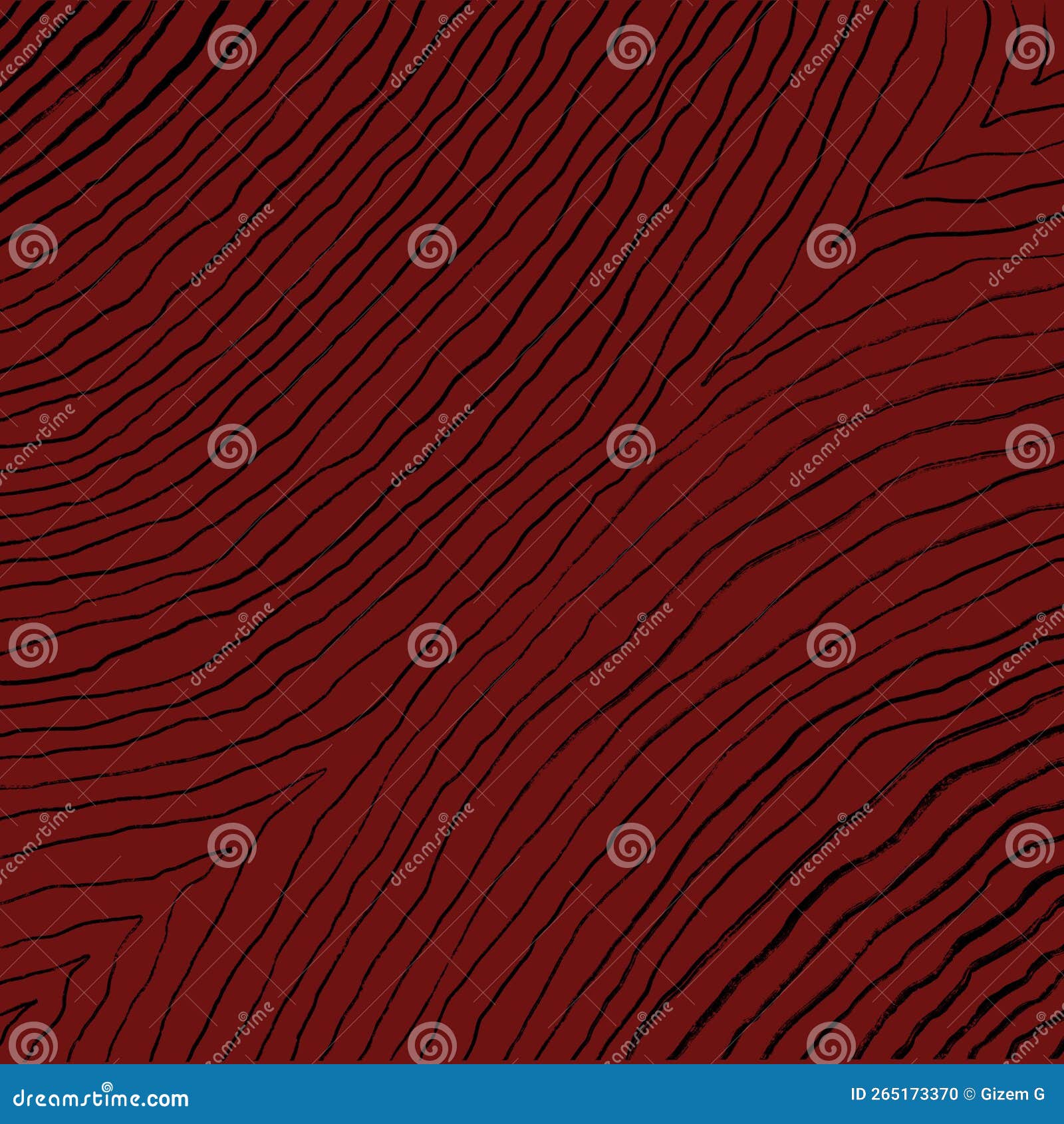 Curved Lines Hand Drawing Abstract Texture Illustration on Burgundy ...