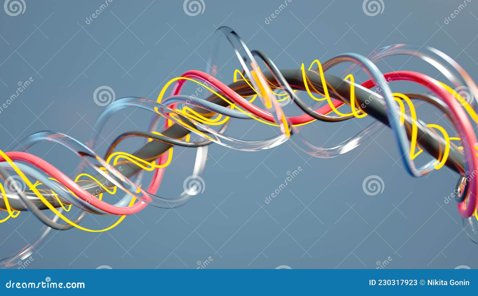 Curved Lines are Twisting 3D Render Stock Illustration - Illustration ...