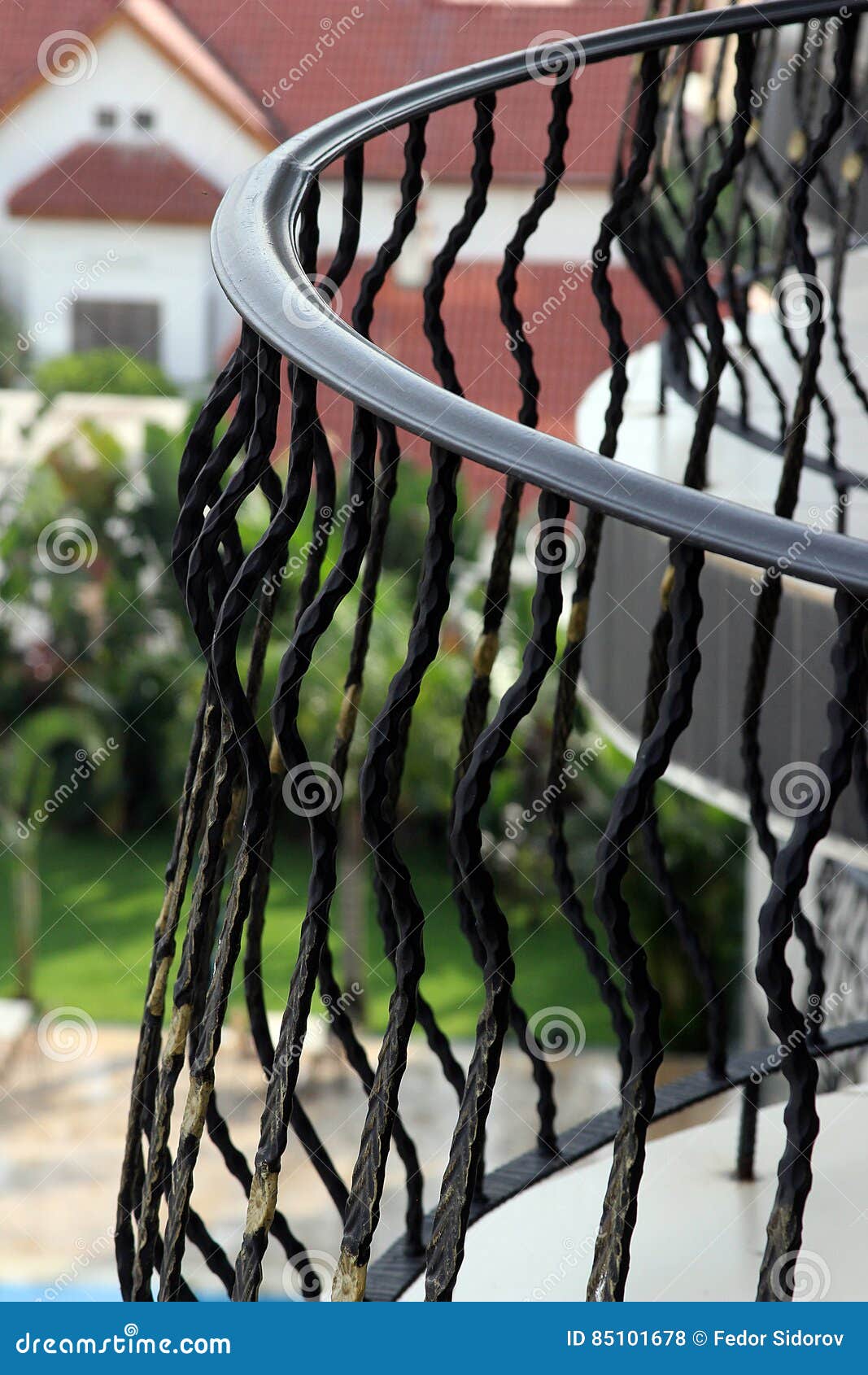 Curved metal balcony stock photo. Image of metal, decorative - 85101678