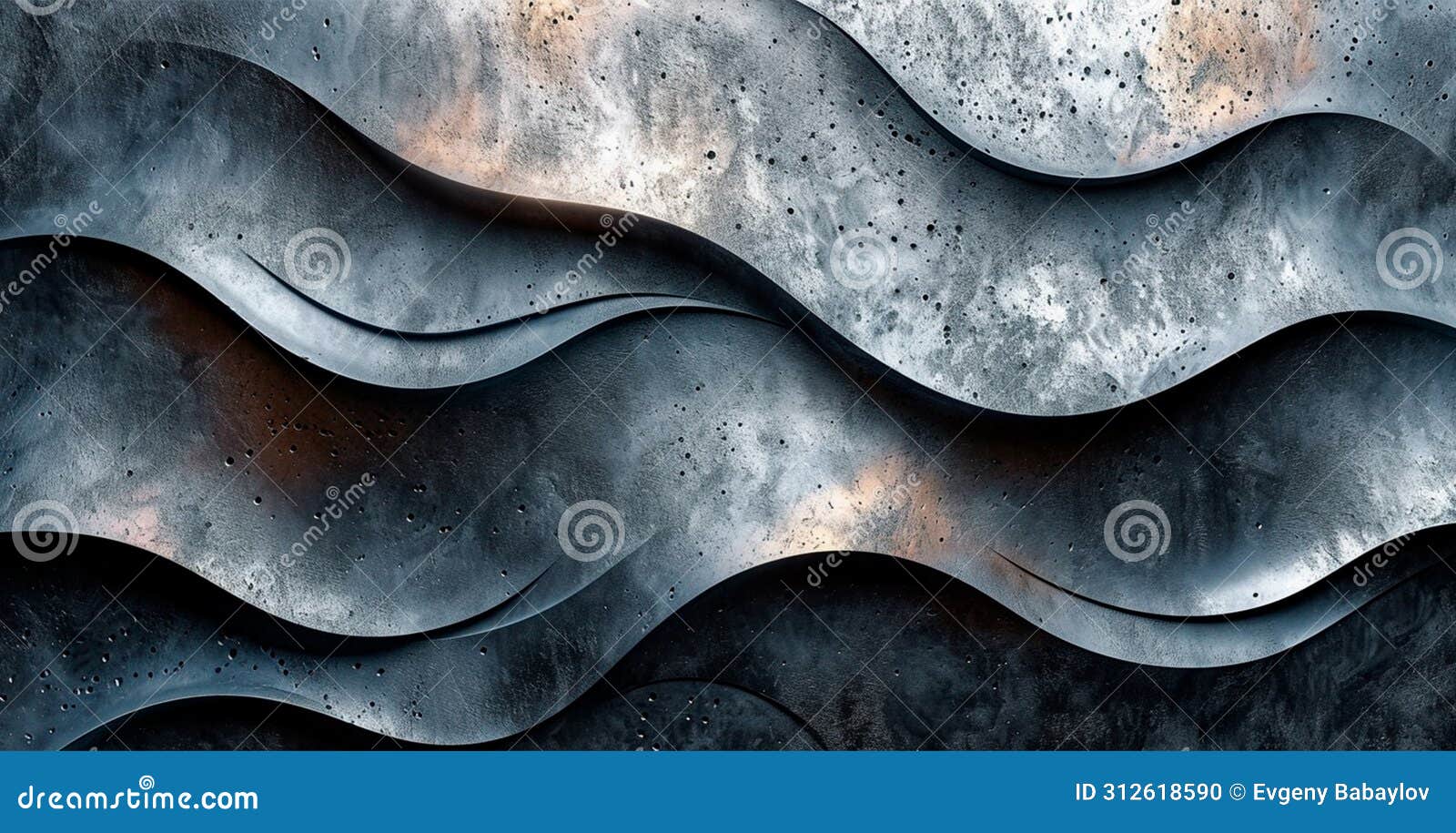 Curved Metal, Steel Metal Structure, Panoramic Texture - AI Generated ...