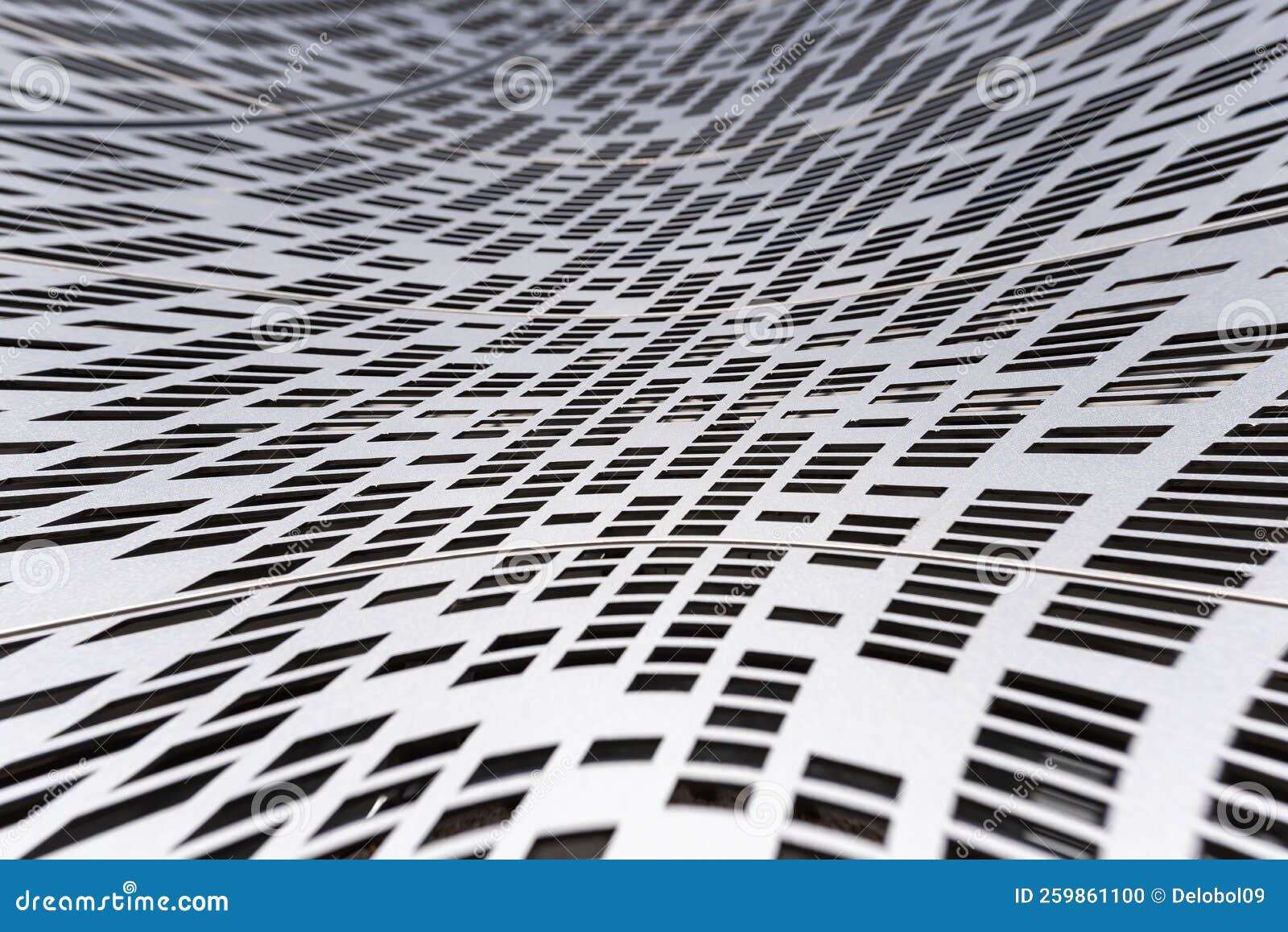 Curved Metal Surface with Perforated Holes, Background. Stock Photo ...