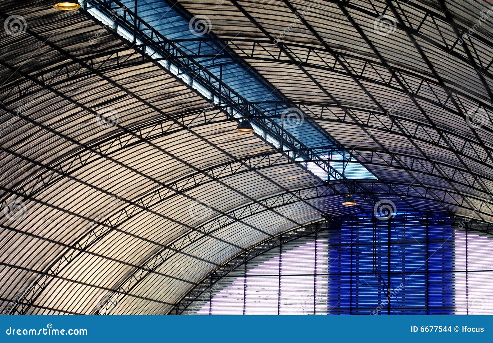 Under a Metallic Curved Roof Stock Photo - Image of covering, architect ...