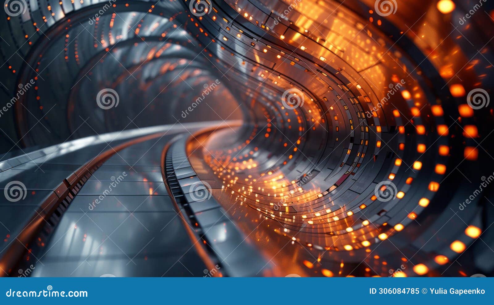 Curved, Metallic Structures with Dynamic Lighting, Creating an ...