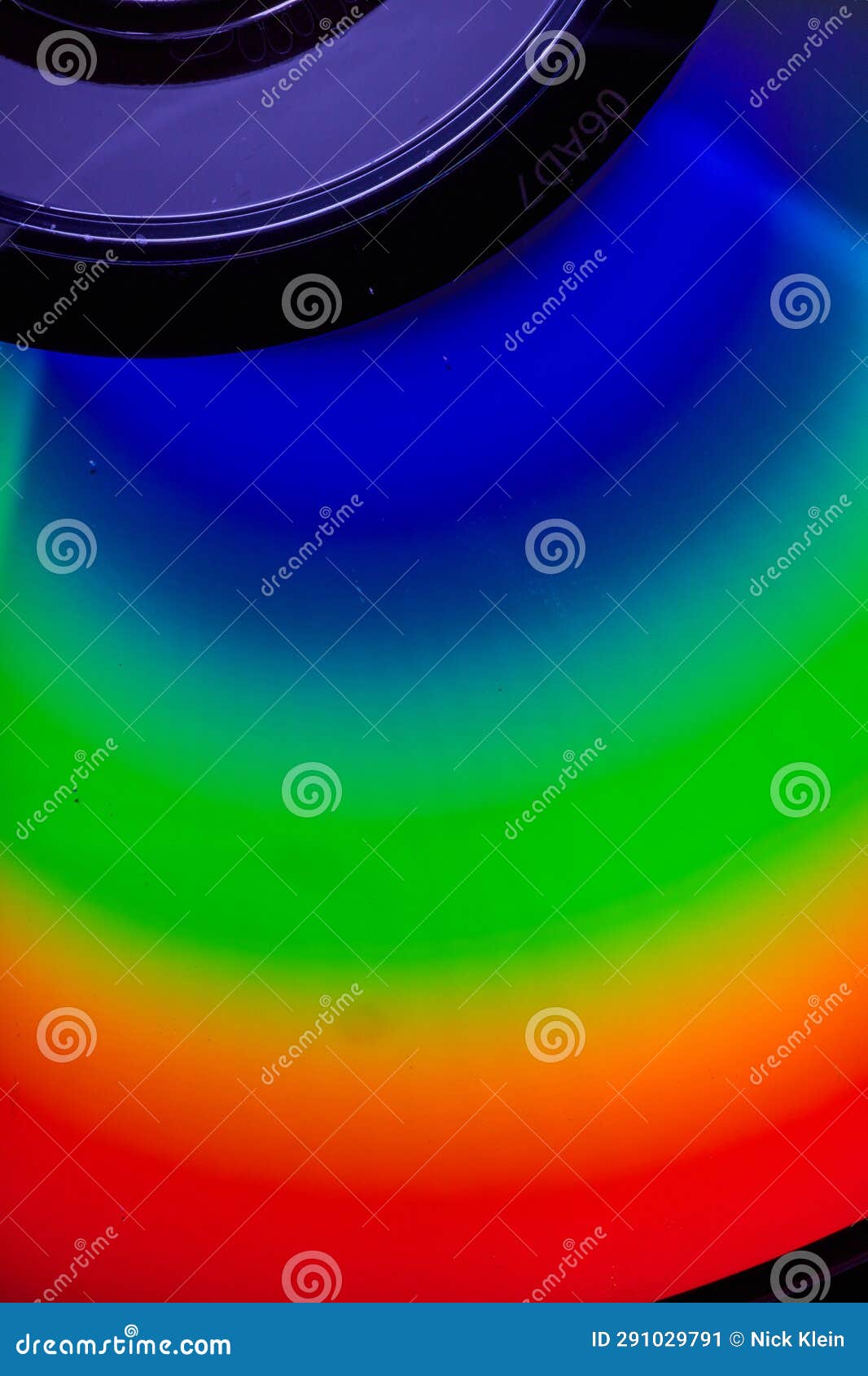 Curved Metallic Surface with Solid Rainbow Colors and Black Upper ...