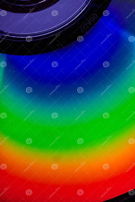 Curved Metallic Surface with Solid Rainbow Colors and Black Upper ...