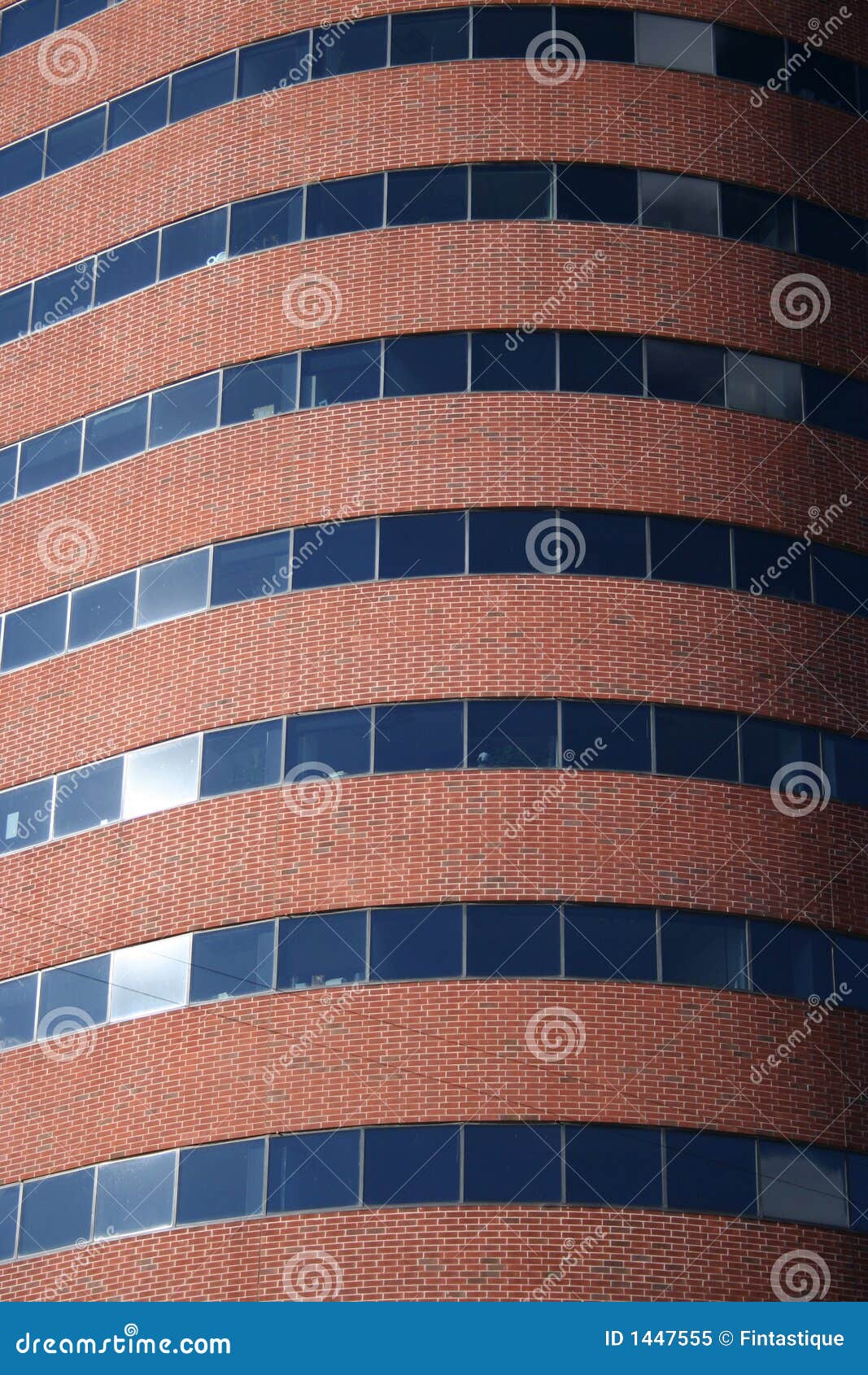 Curved Modern Brick Building Stock Image - Image of windows, detail ...
