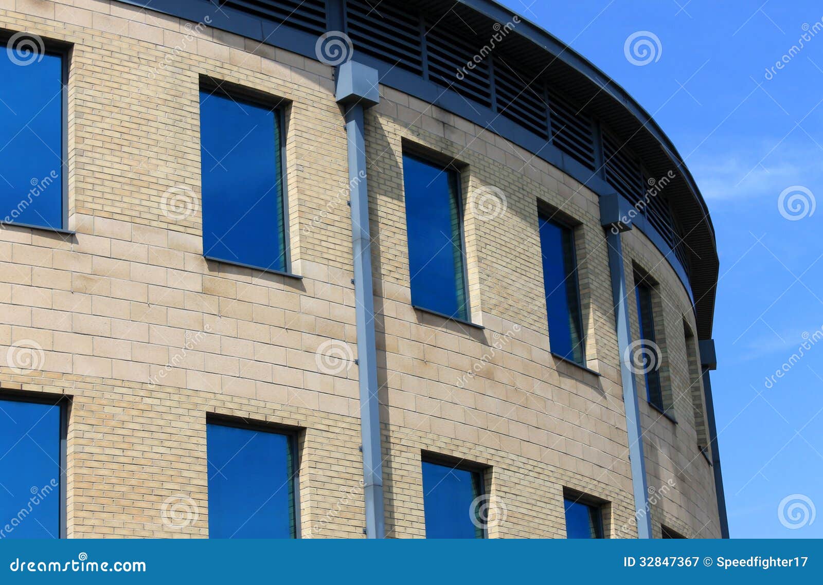 Curved Modern Office Building Stock Image - Image of horizontal, curved ...