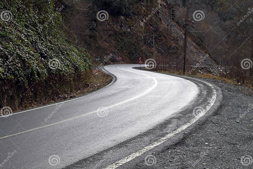 Curved mountain road stock photo. Image of tourism, mountainous - 33786128