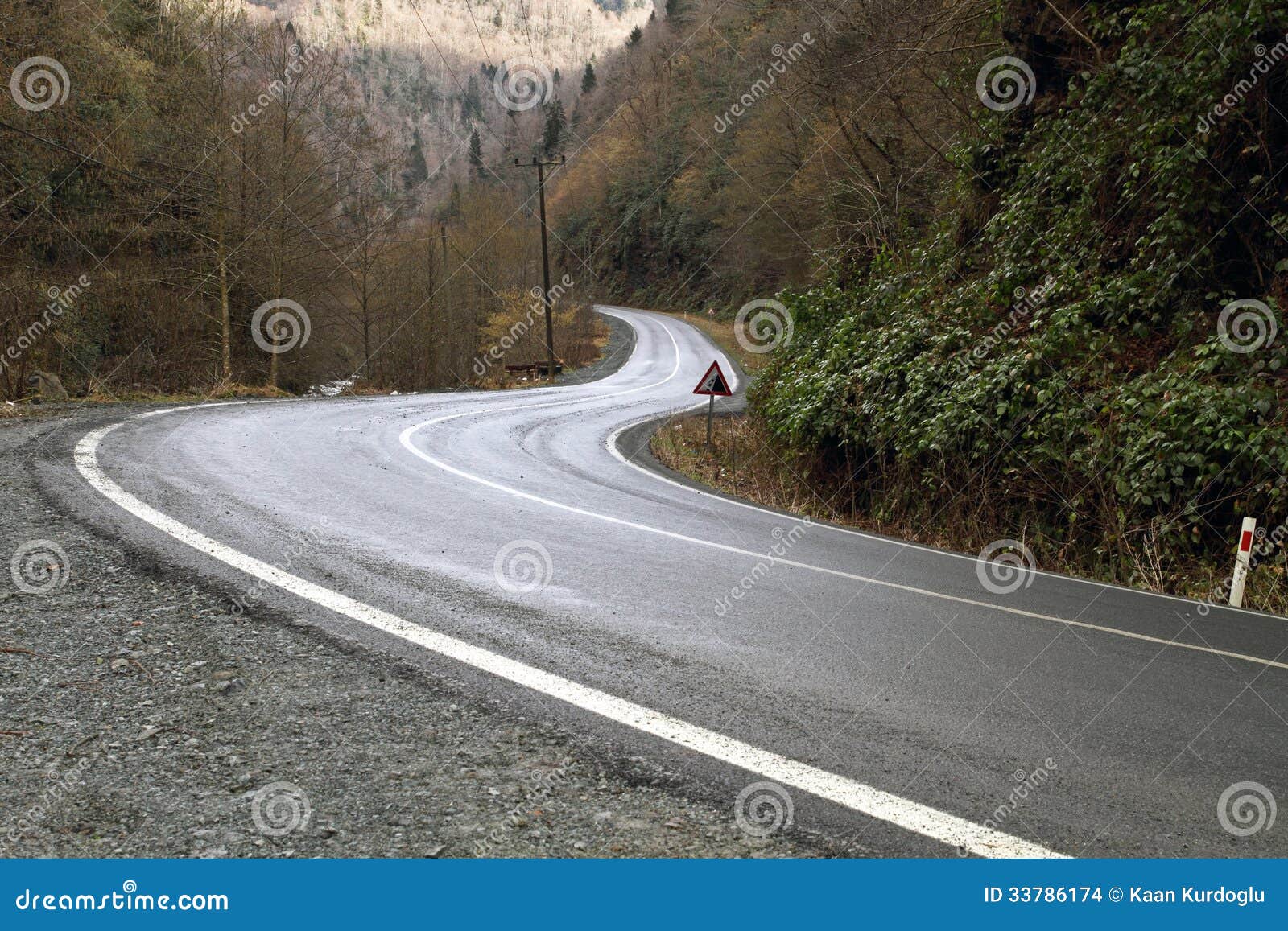 Curved mountain road stock photo. Image of black, danger - 33786174
