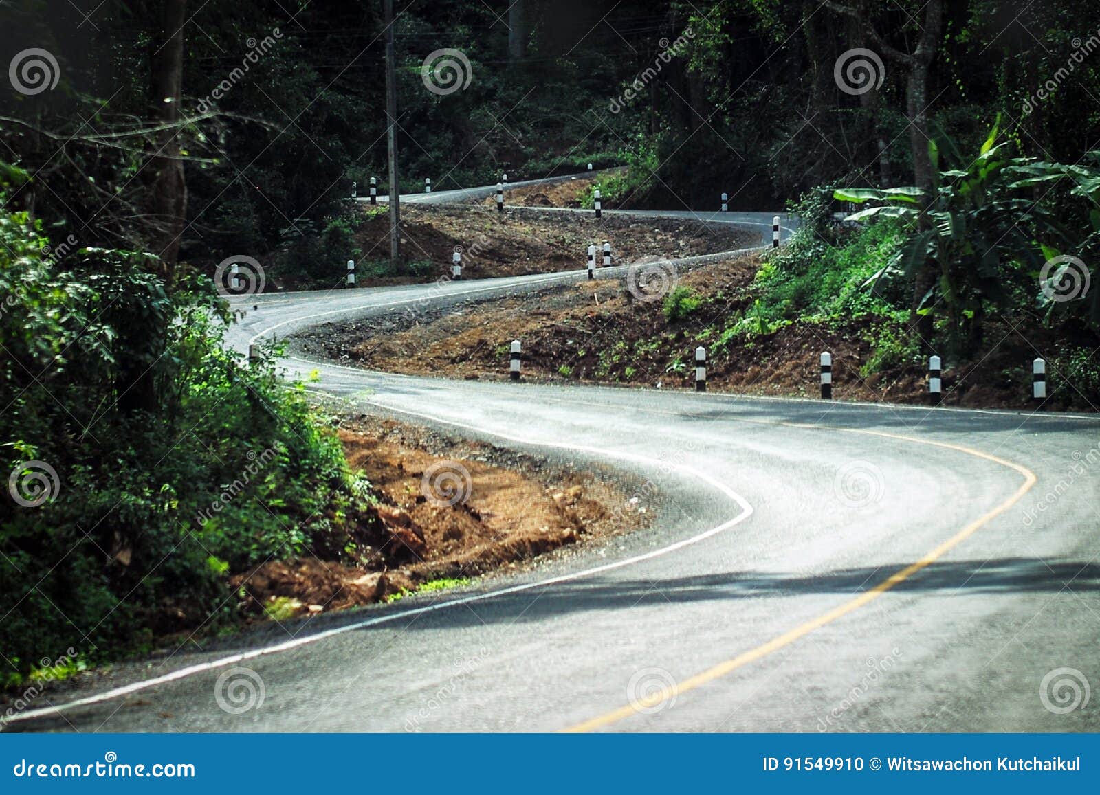 Curved mountain road stock photo. Image of nature, beautiful - 91549910