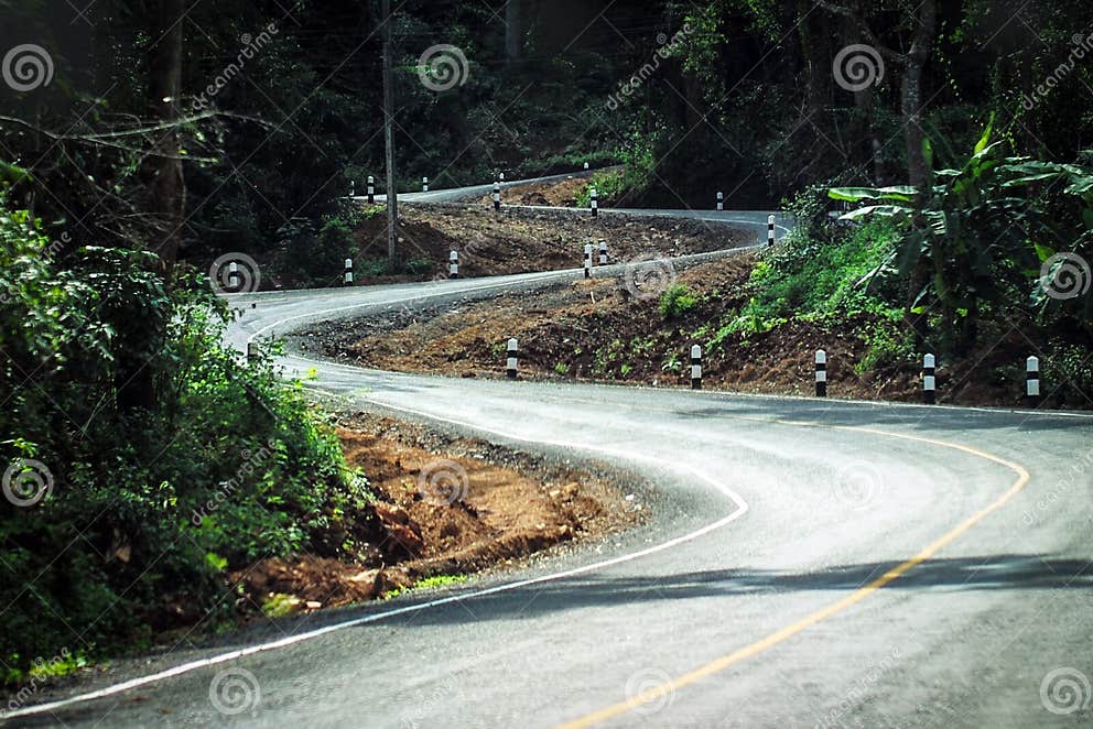 Curved mountain road stock photo. Image of nature, beautiful - 91549910