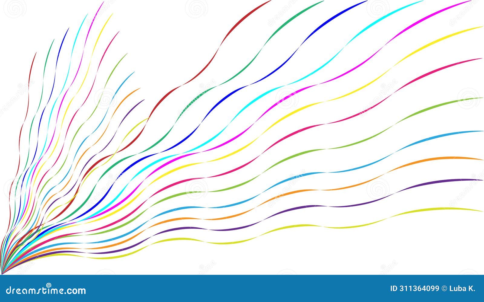 Curved Multicolored Lines. a Collection of Colorful Lines Stock Vector ...