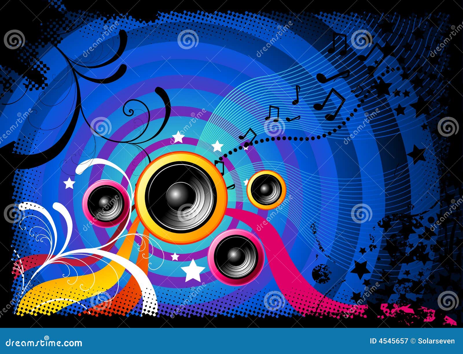 Curved Music Notes Scale Cartoon Vector | CartoonDealer.com #161032563