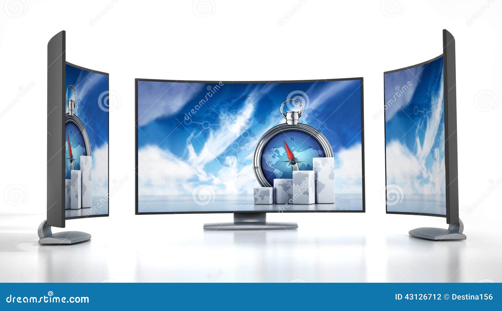 Curved new generation TV stock photo. Image of park, computer - 43126712