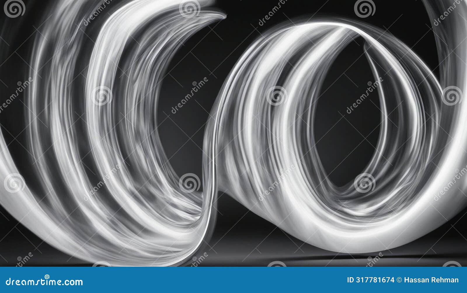 Curved Object Reflecting Light on a Black Background Stock Illustration ...