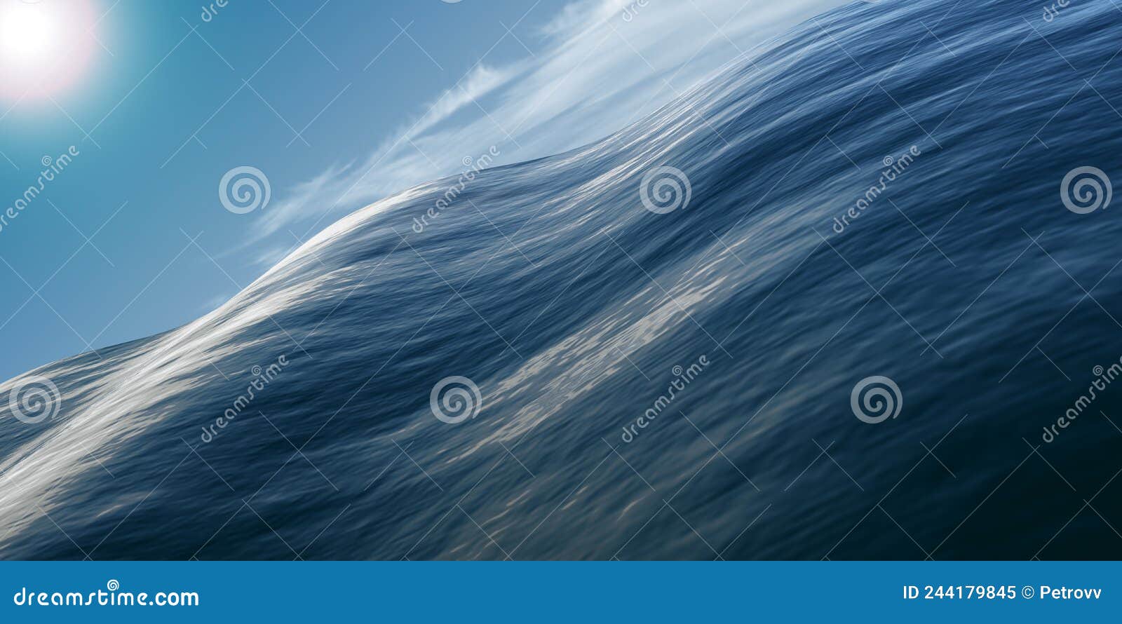 Curved Ocean Surface with Horizon Stock Illustration - Illustration of ...