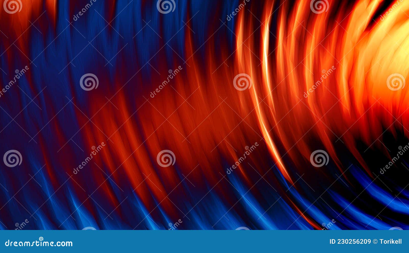 Curved Orange and Blue Gradient Waves. Stock Illustration ...