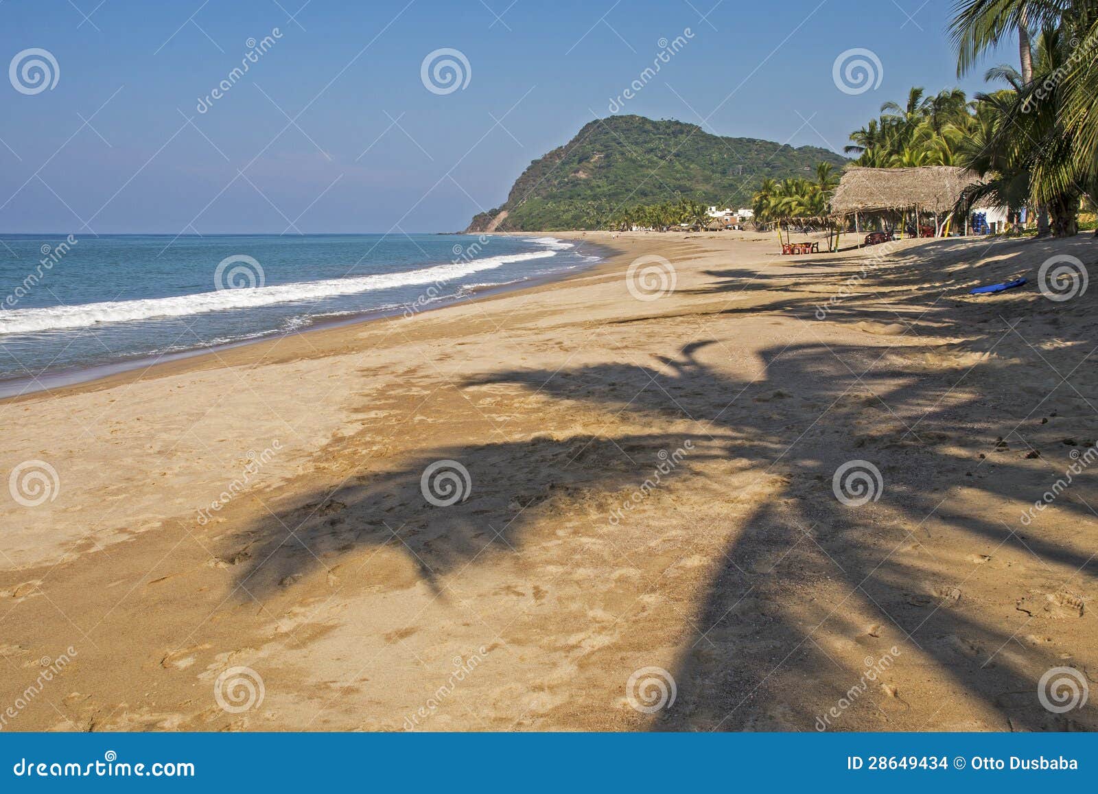 Curved Pacific Ocean beach stock photo. Image of vacation - 28649434