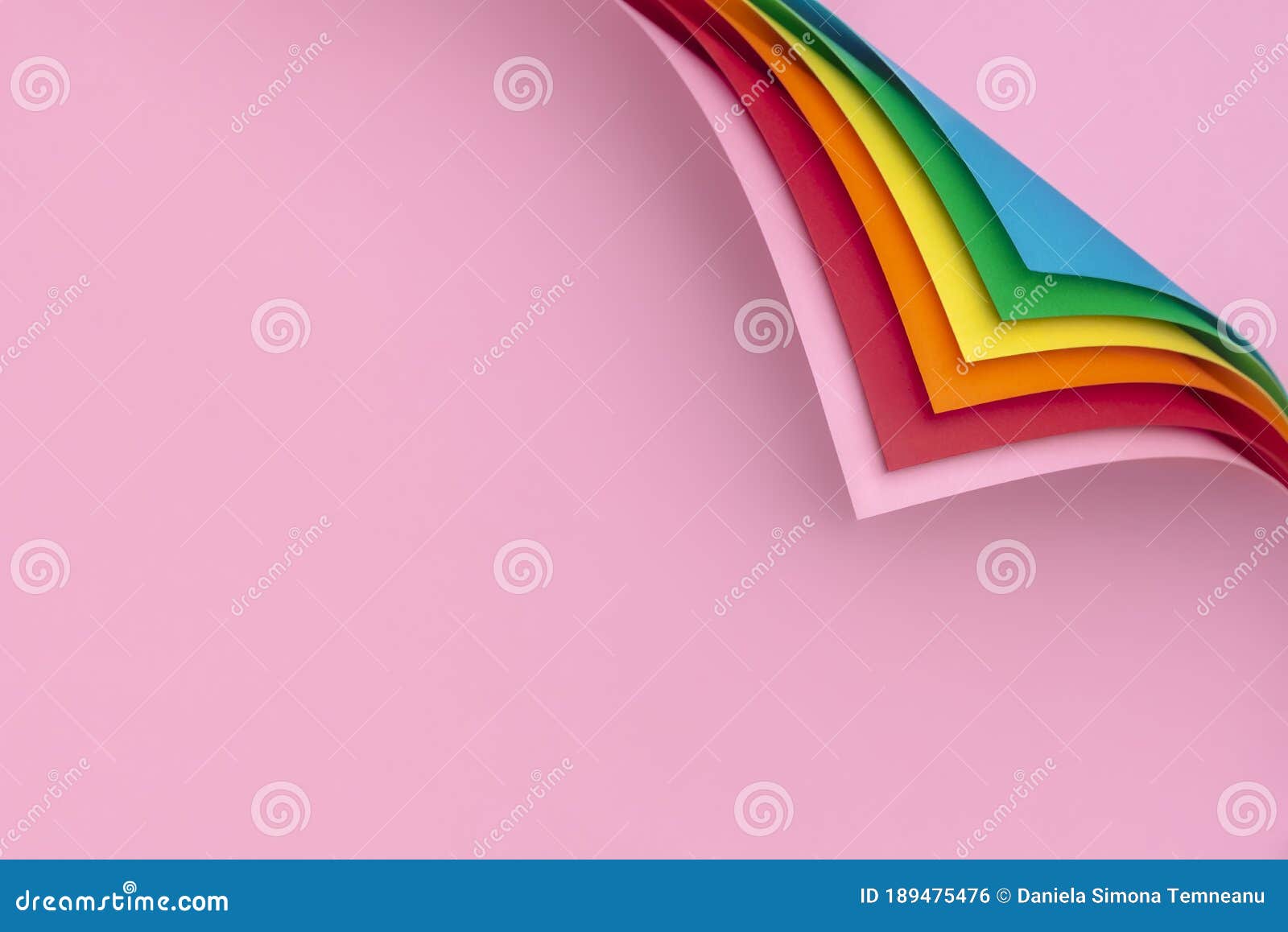 Curved Paper Sheets. Colorful Papers. Pages with a Folded Corner Stock ...
