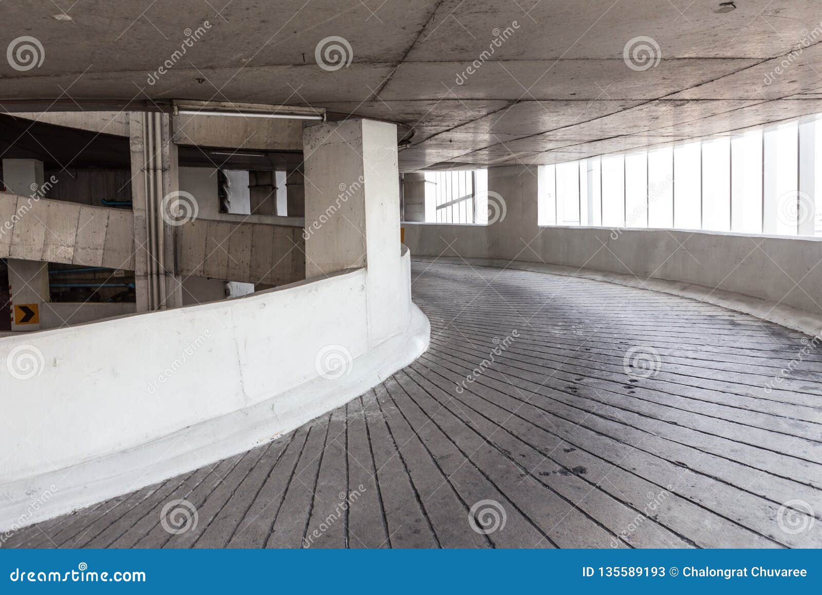 Curved on parking stock image. Image of color, outdoors - 135589193
