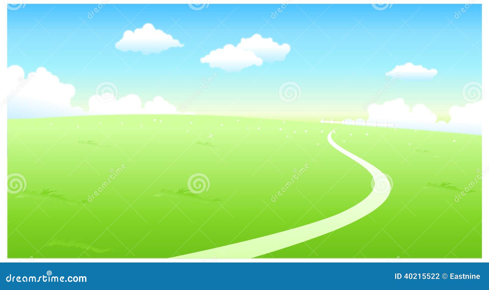 Curved path over green stock illustration. Illustration of scene - 40215522
