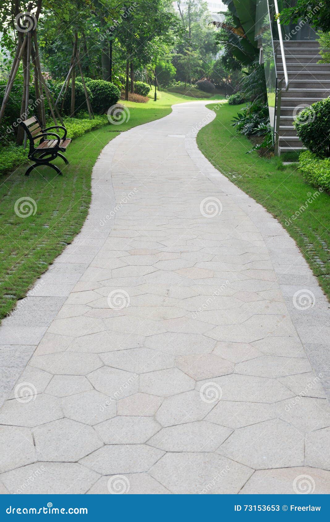 Curved pathway in outdoor stock image. Image of walk - 73153653