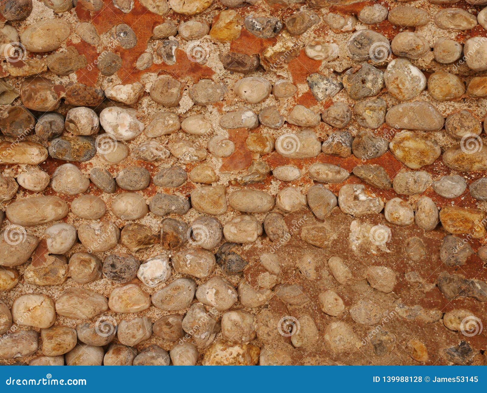 Curved Pebble Wall Close-Up Stock Photo - Image of wall, pebble: 139988128