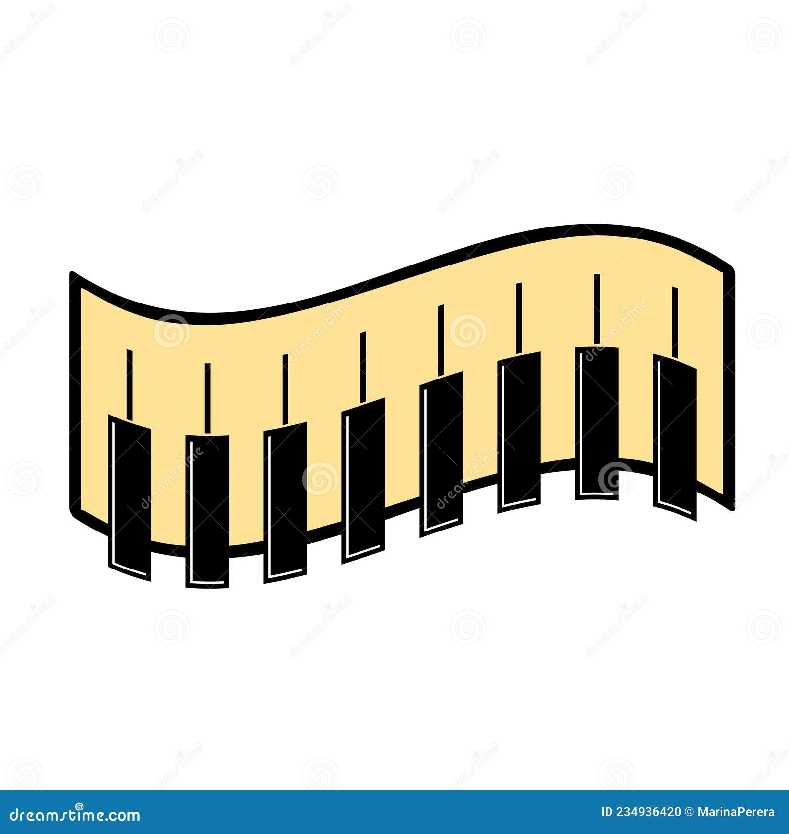 Curved Piano Keys, Two Octaves, 3d Cartoon Vector | CartoonDealer.com ...