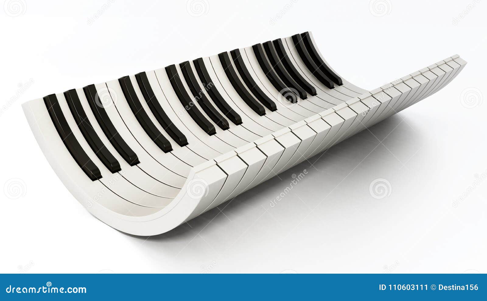 Curved Piano Keyboard An Microphone, 3D Stock Image | CartoonDealer.com ...