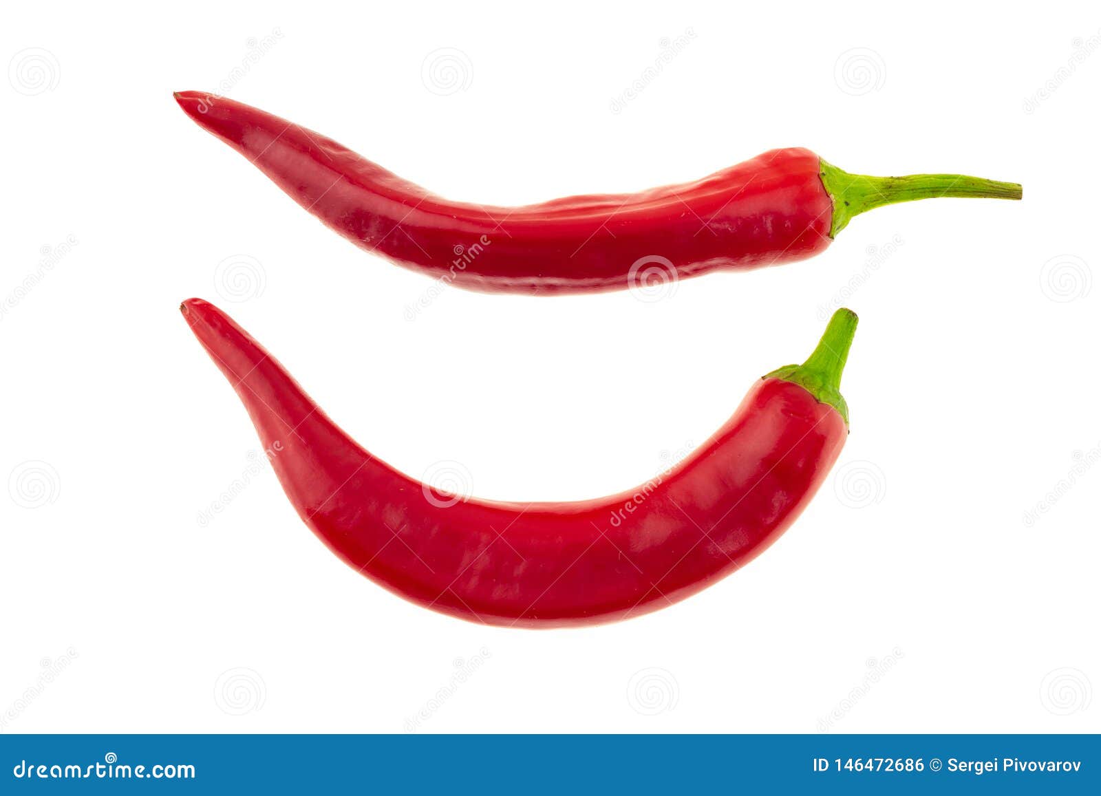 Curved Pod of Peppers Parallel Vegetable on a White Basis Culinary ...