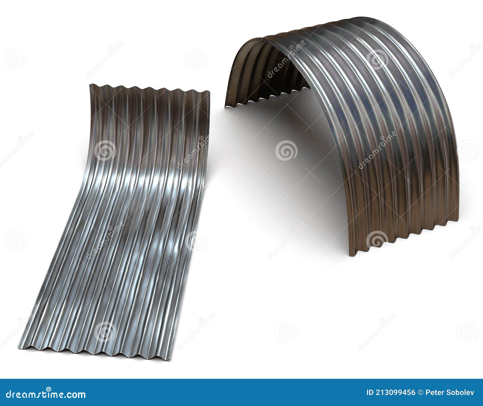 Curved Profile Sheet of Metal Stock Photo - Image of iron, construction ...