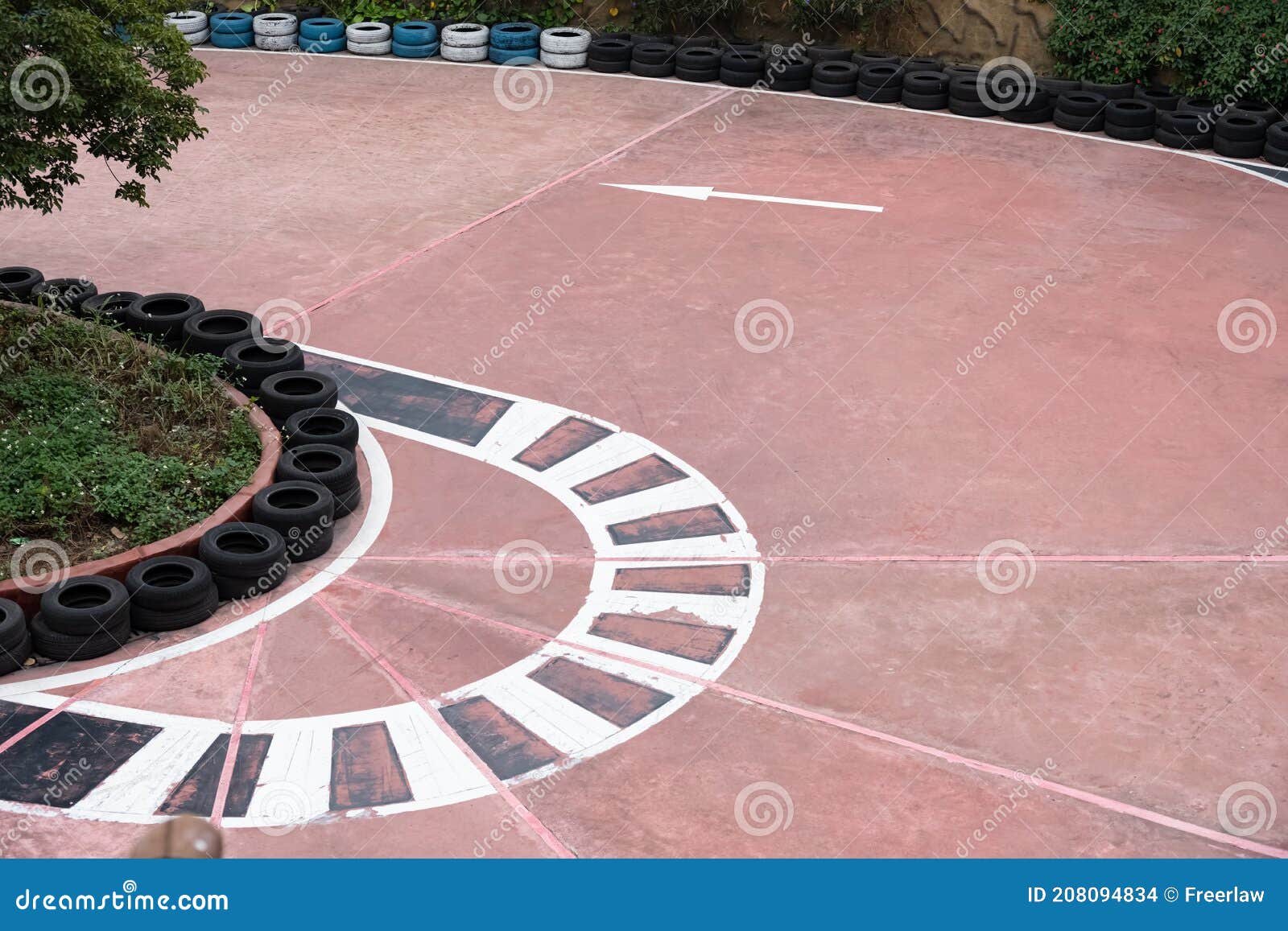 Curved Racetrack in the Outdoor at Horizontal Composition Stock Photo ...