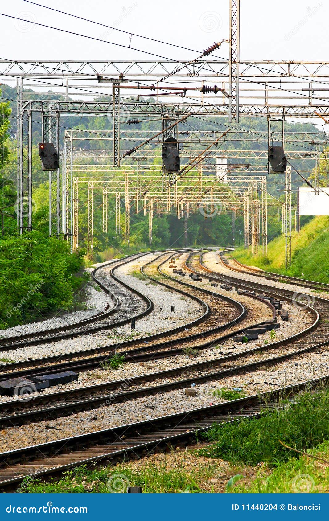 Curved railroad stock photo. Image of transportation - 11440204