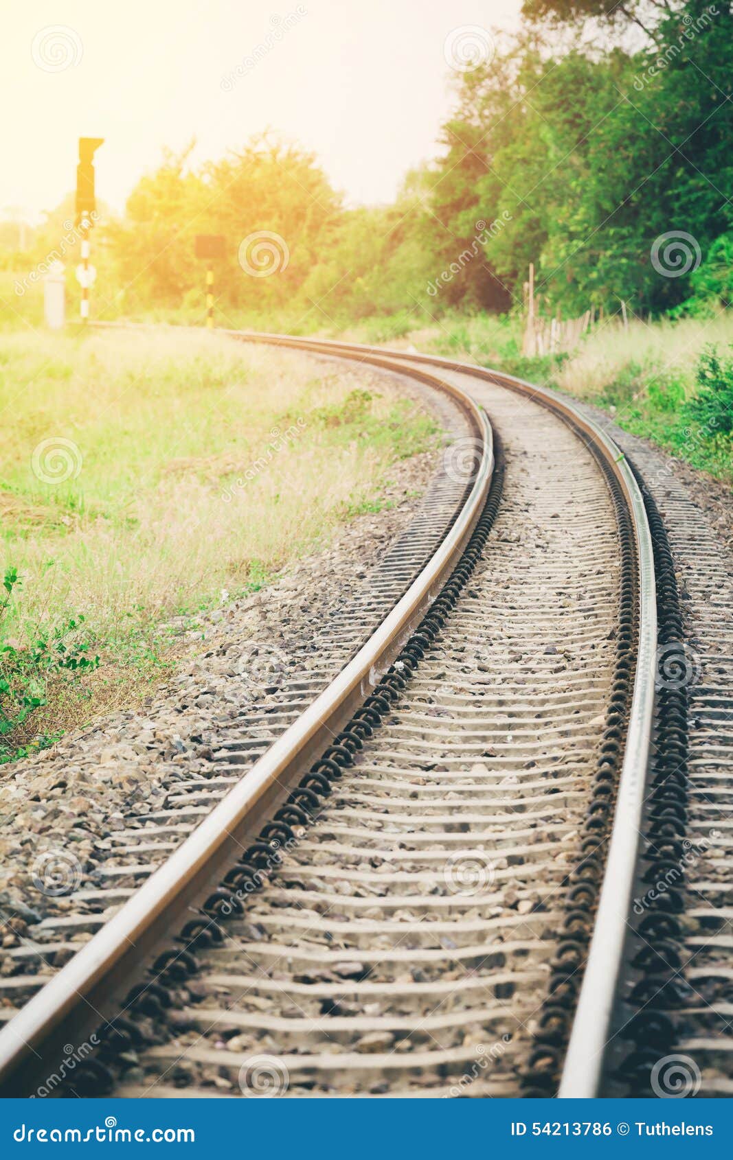 Curved Railroad Tracks Royalty-Free Stock Photography | CartoonDealer ...