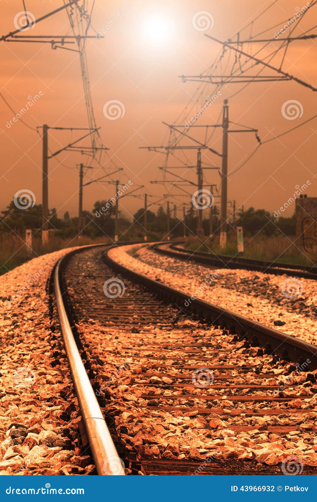 Curved Railroad Tracks Royalty-Free Stock Photography | CartoonDealer ...