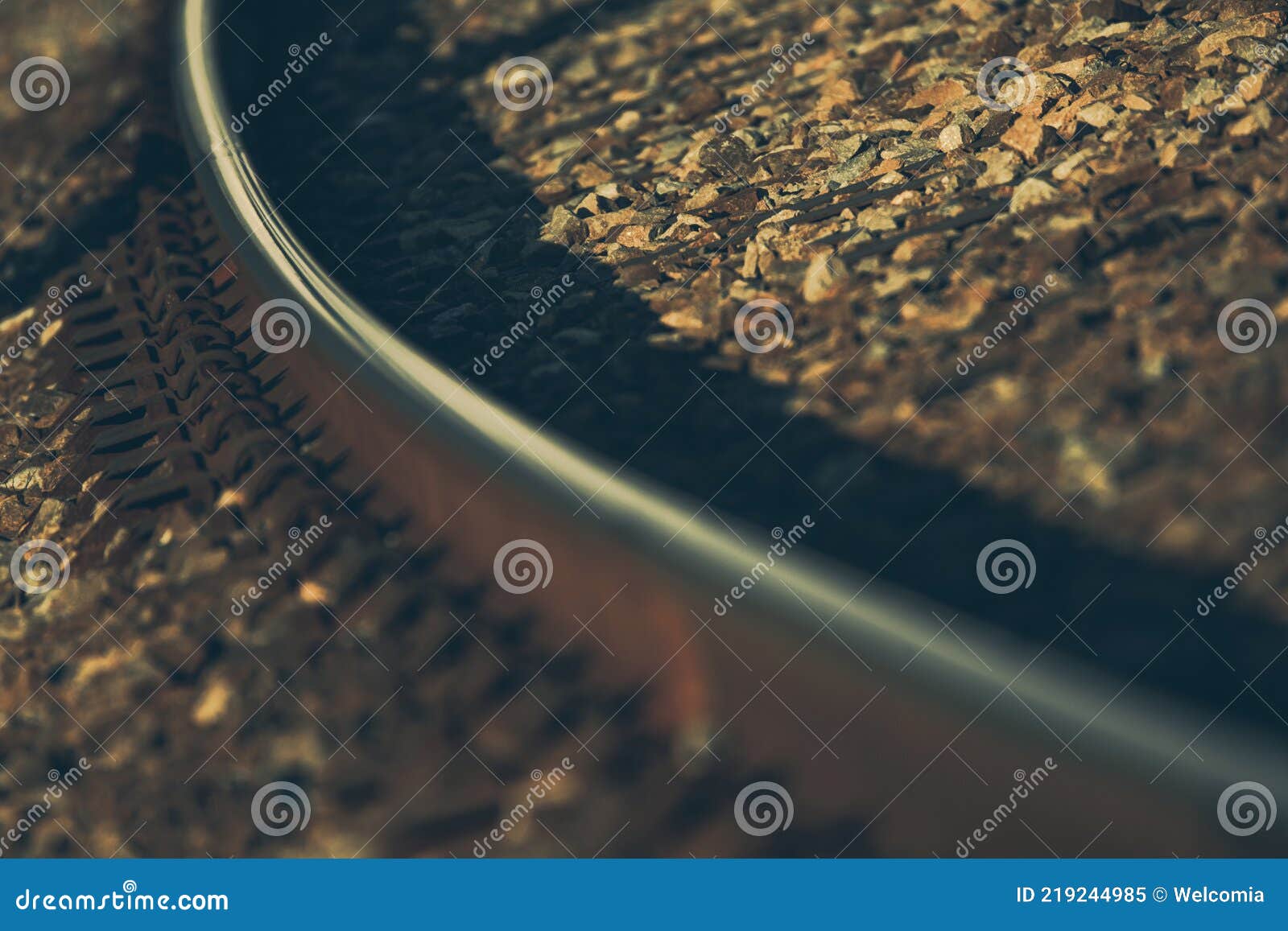 Curved Railroad Track Close Up Stock Image - Image of rails, rail ...