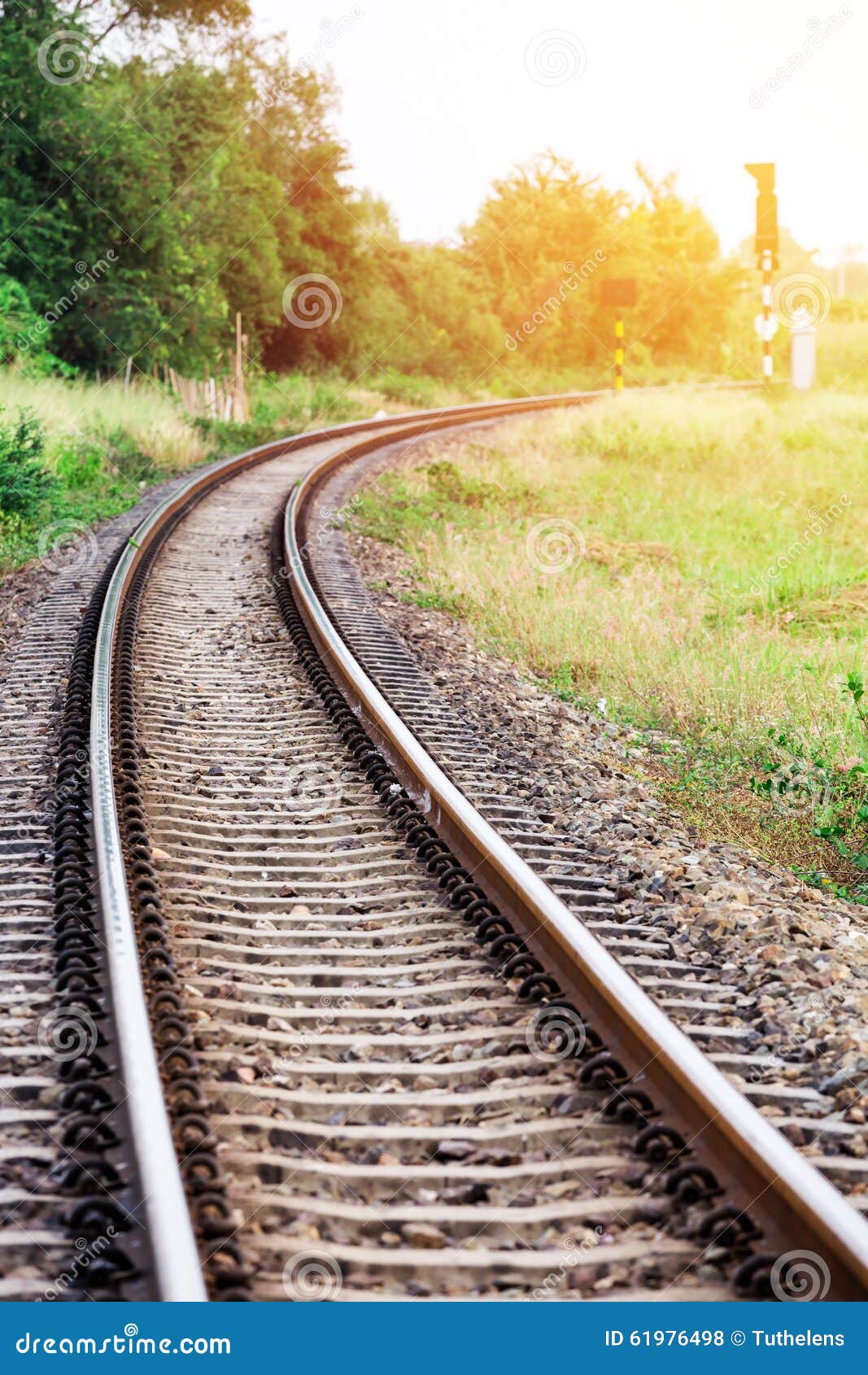 Curved Railroad Tracks Royalty-Free Stock Photography | CartoonDealer ...