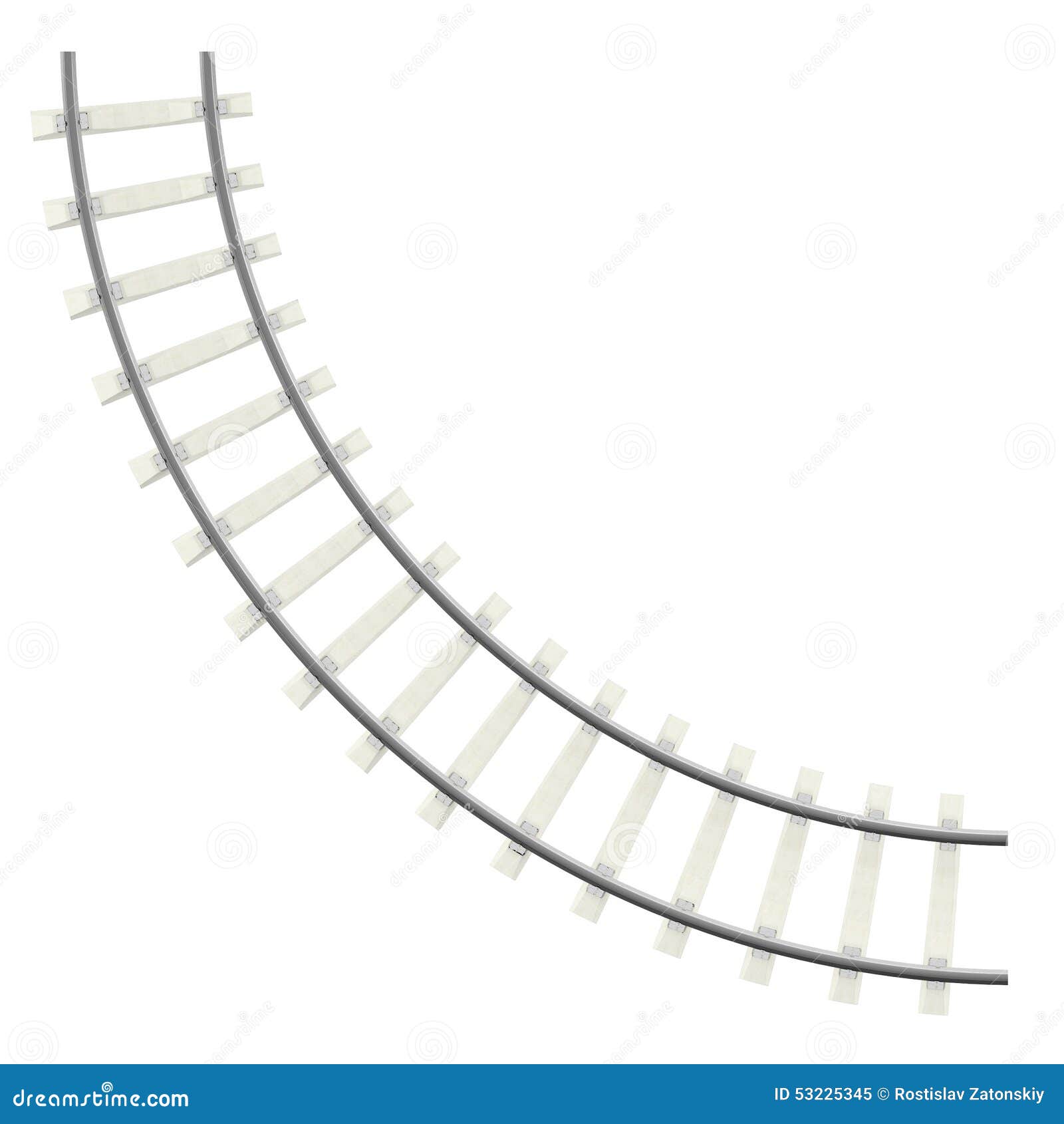 Curved Railway Isolated on White Background Stock Illustration ...