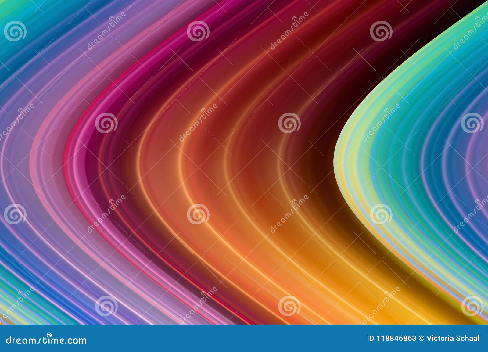 Curved rainbow colour stock illustration. Illustration of horizontal ...