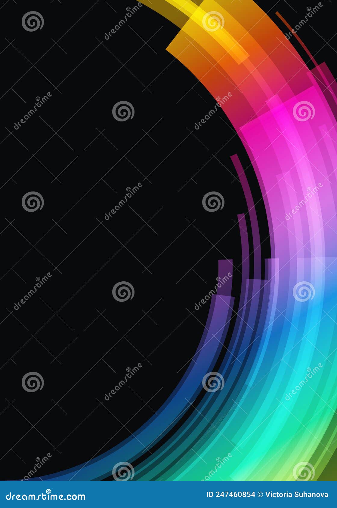 Curved Rainbow Digital Particles Geometric Wave Gradient Vertical ...