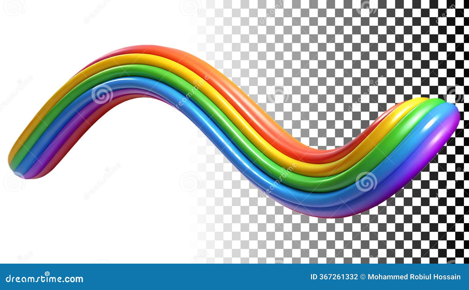 Curved, Rainbow Colored Glowing Lines Curves Design Element Stock ...