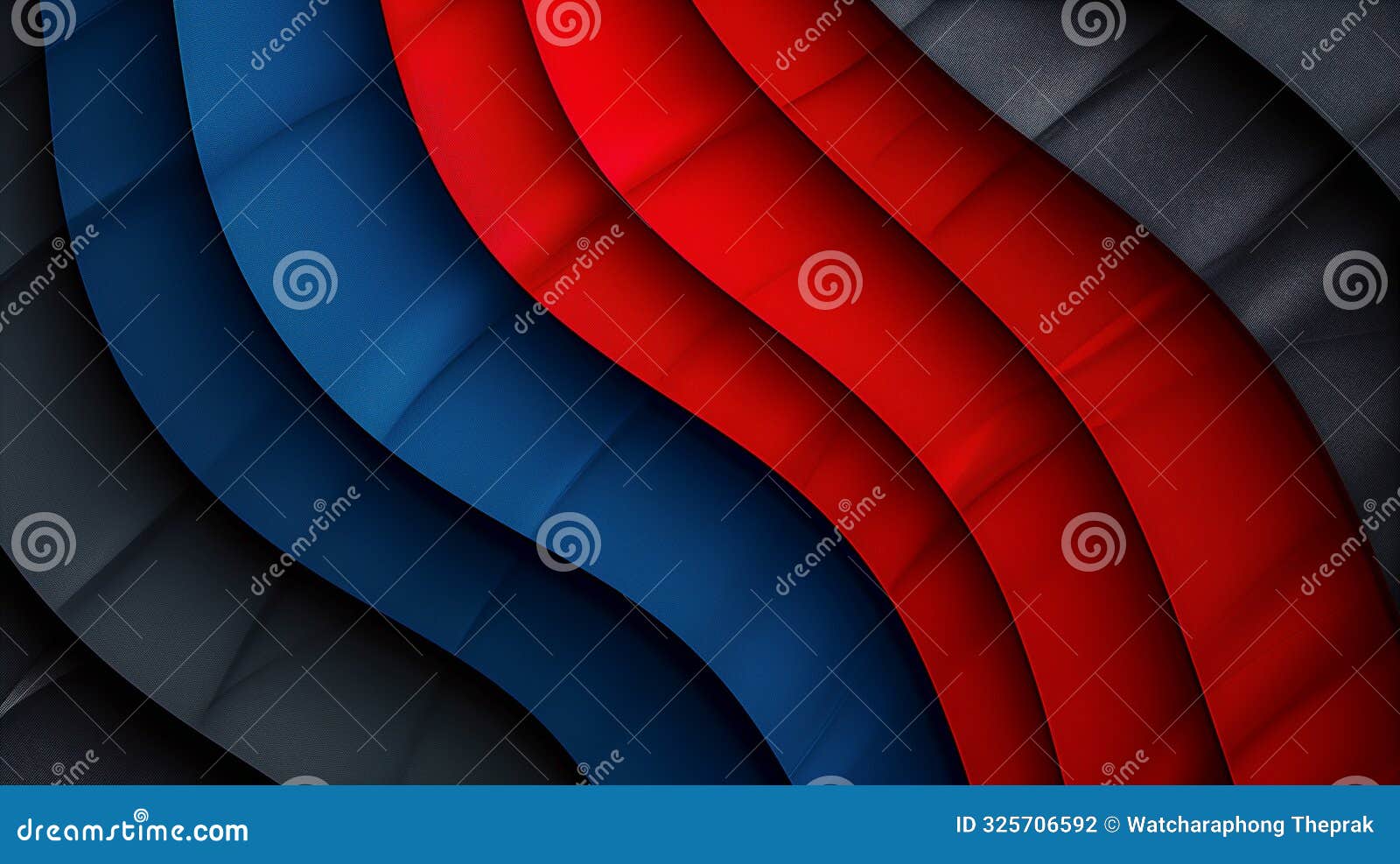 Curved Red and Blue Layered Abstract Design Stock Illustration ...