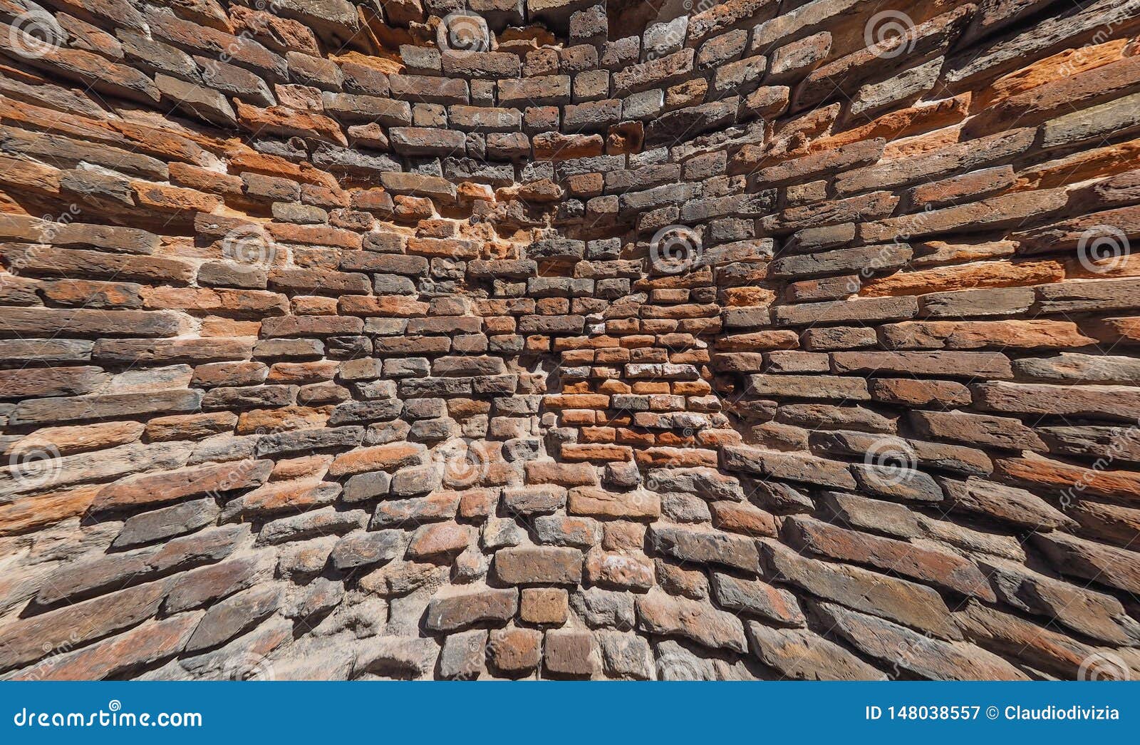 Curved Red Brick Wall Background Stock Image - Image of wall, curved ...