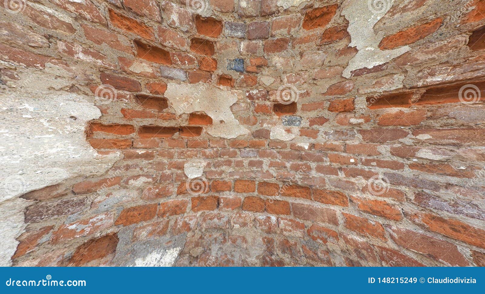 Curved Red Brick Wall Background Stock Image - Image of curved ...
