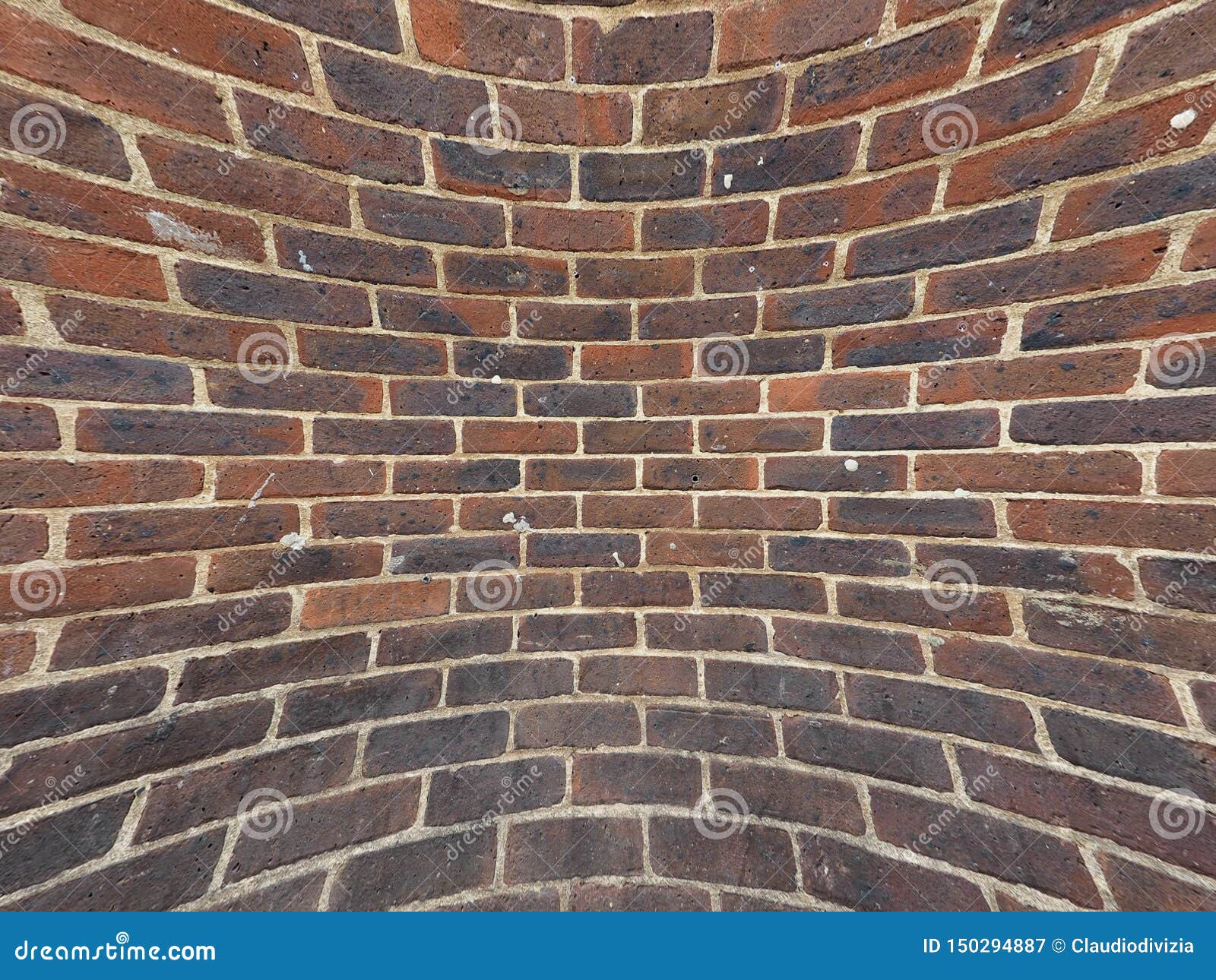 Curved Red Brick Wall Background Stock Image - Image of curved, pattern ...