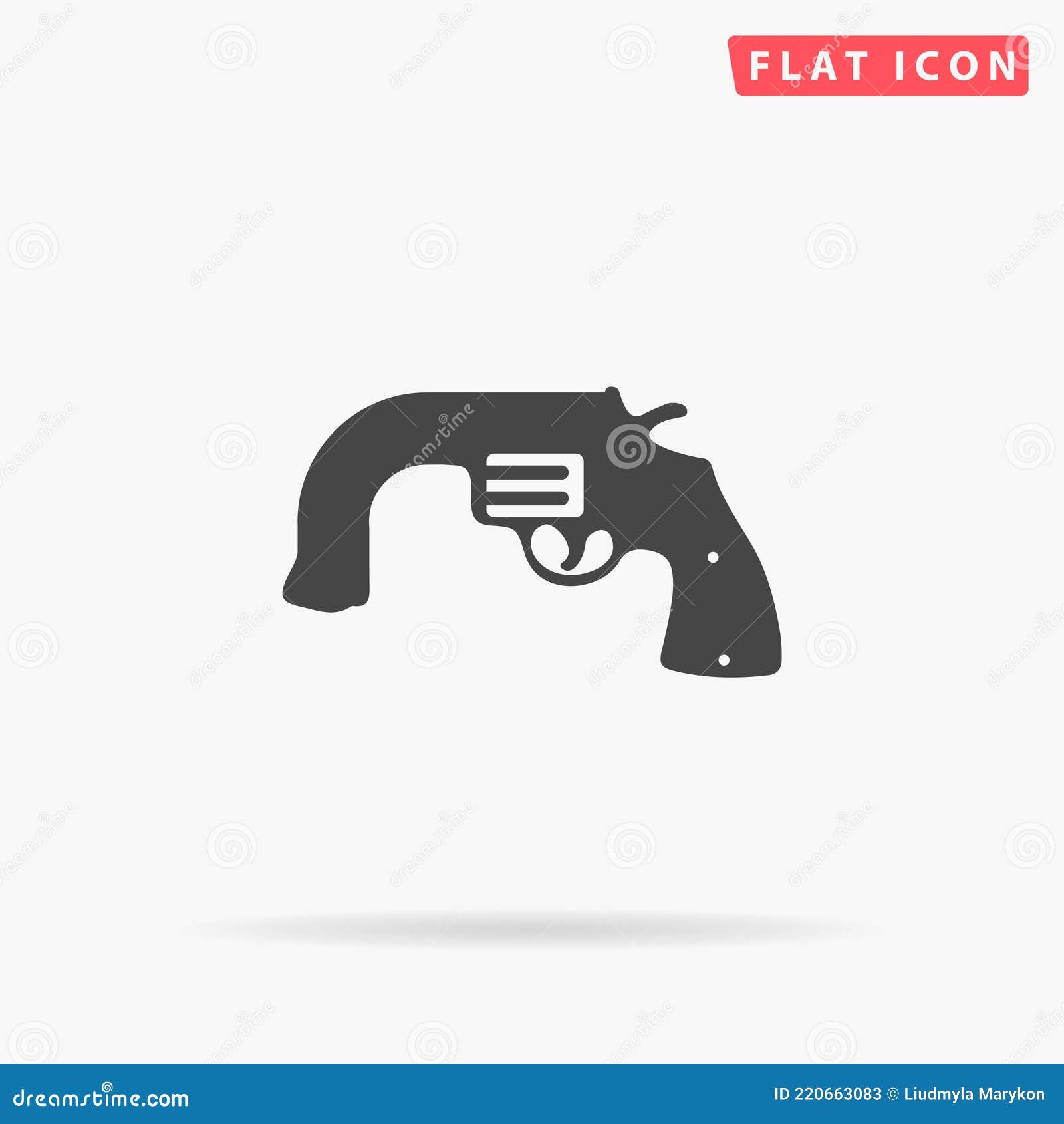 Curved Revolver Flat Vector Icon. Hand Drawn Style Design Illustrations ...