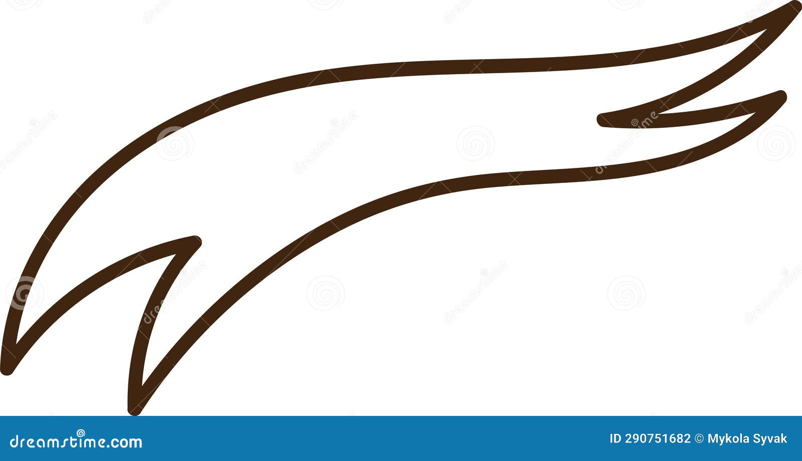 Curved Ribbon Doodle stock illustration. Illustration of sketch - 290751682