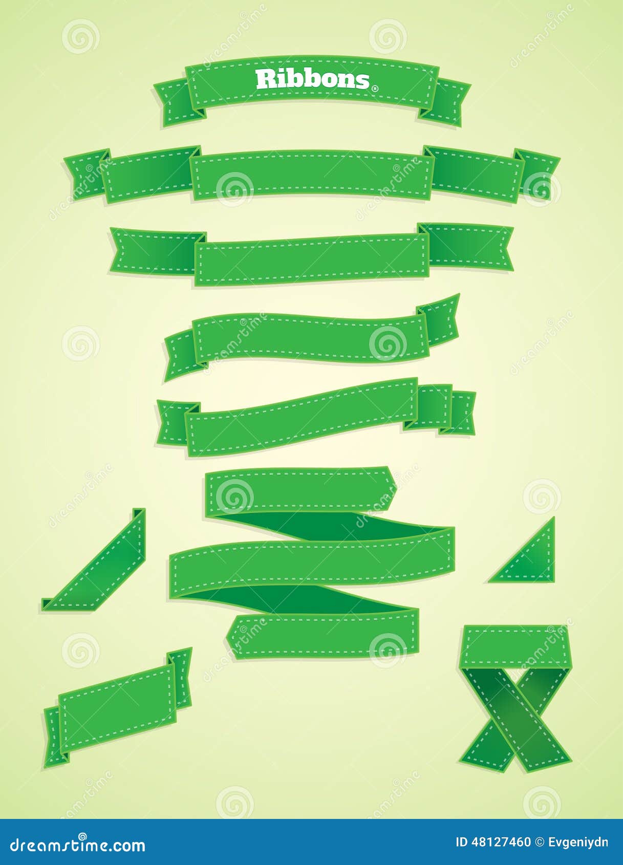 Curved Ribbons with Stroke. Stock Vector - Illustration of collection ...