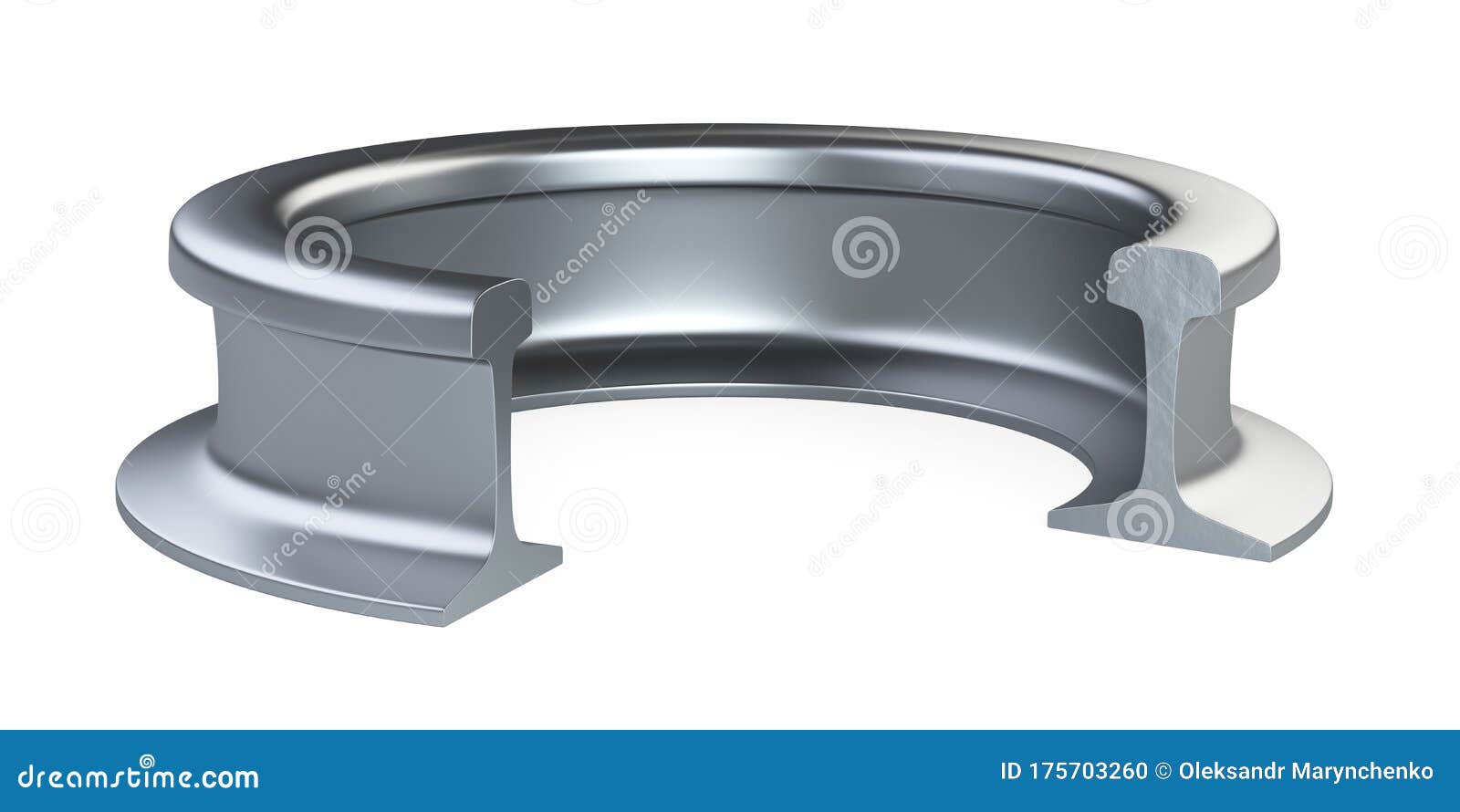 Curved in a Ring Steel Rail Stock Illustration - Illustration of ...