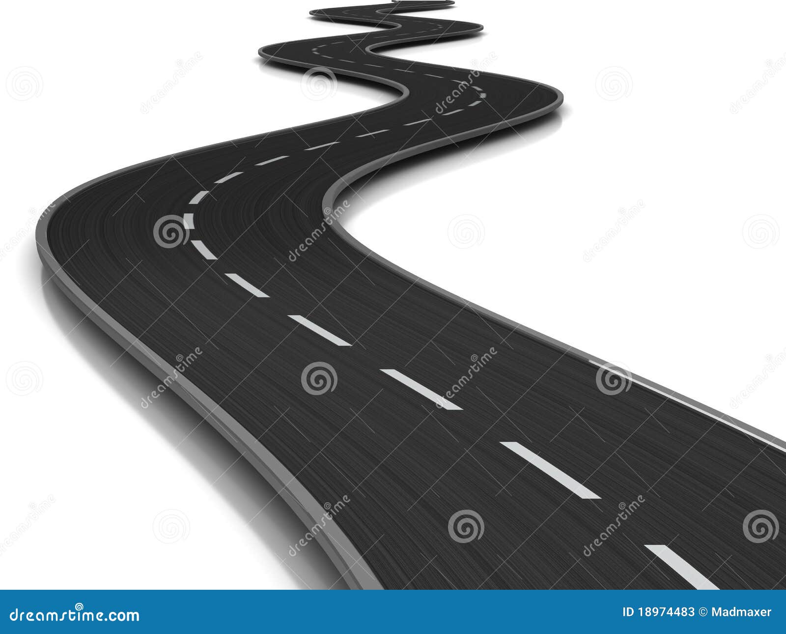 Curved road stock illustration. Illustration of asphalt - 18974483